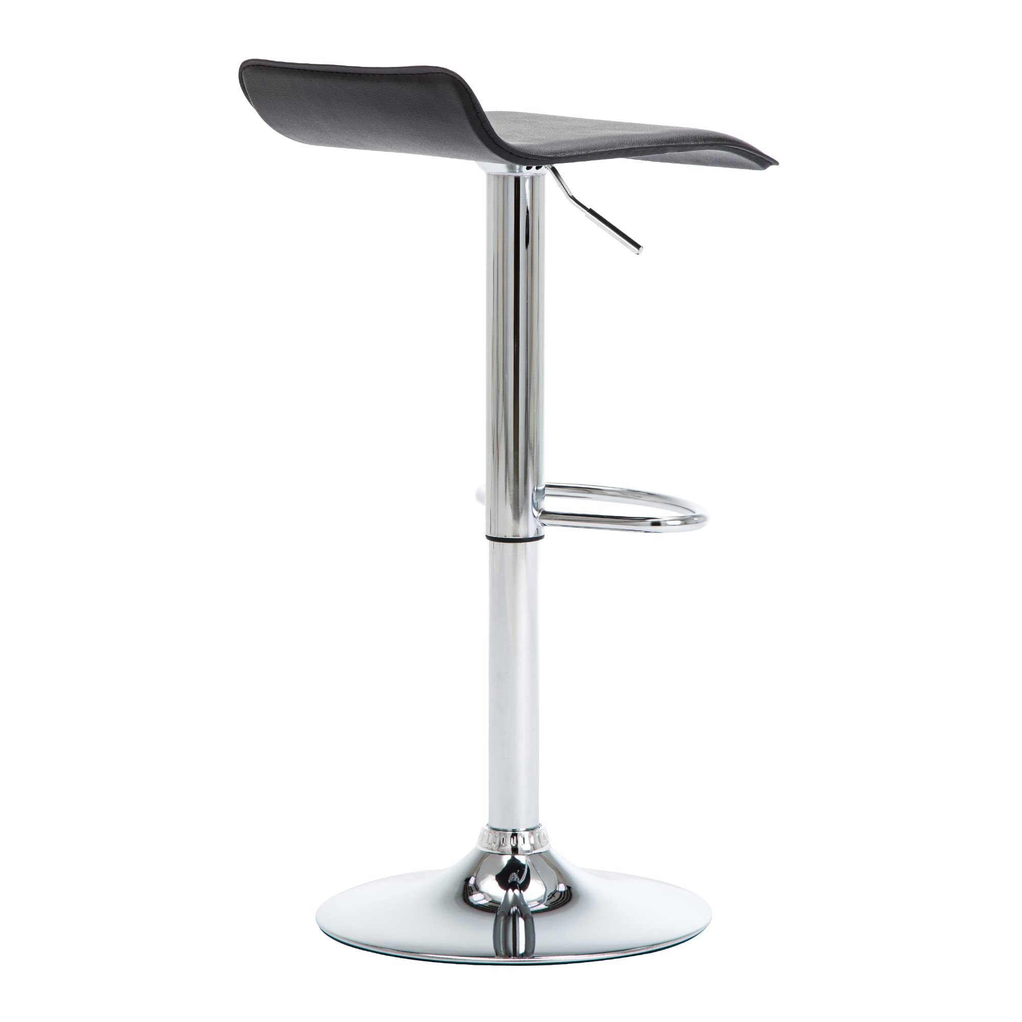 NOBPEINT Contemporary Chrome Air Lift Adjustable Swivel Bar Stool, Set of 2, Black