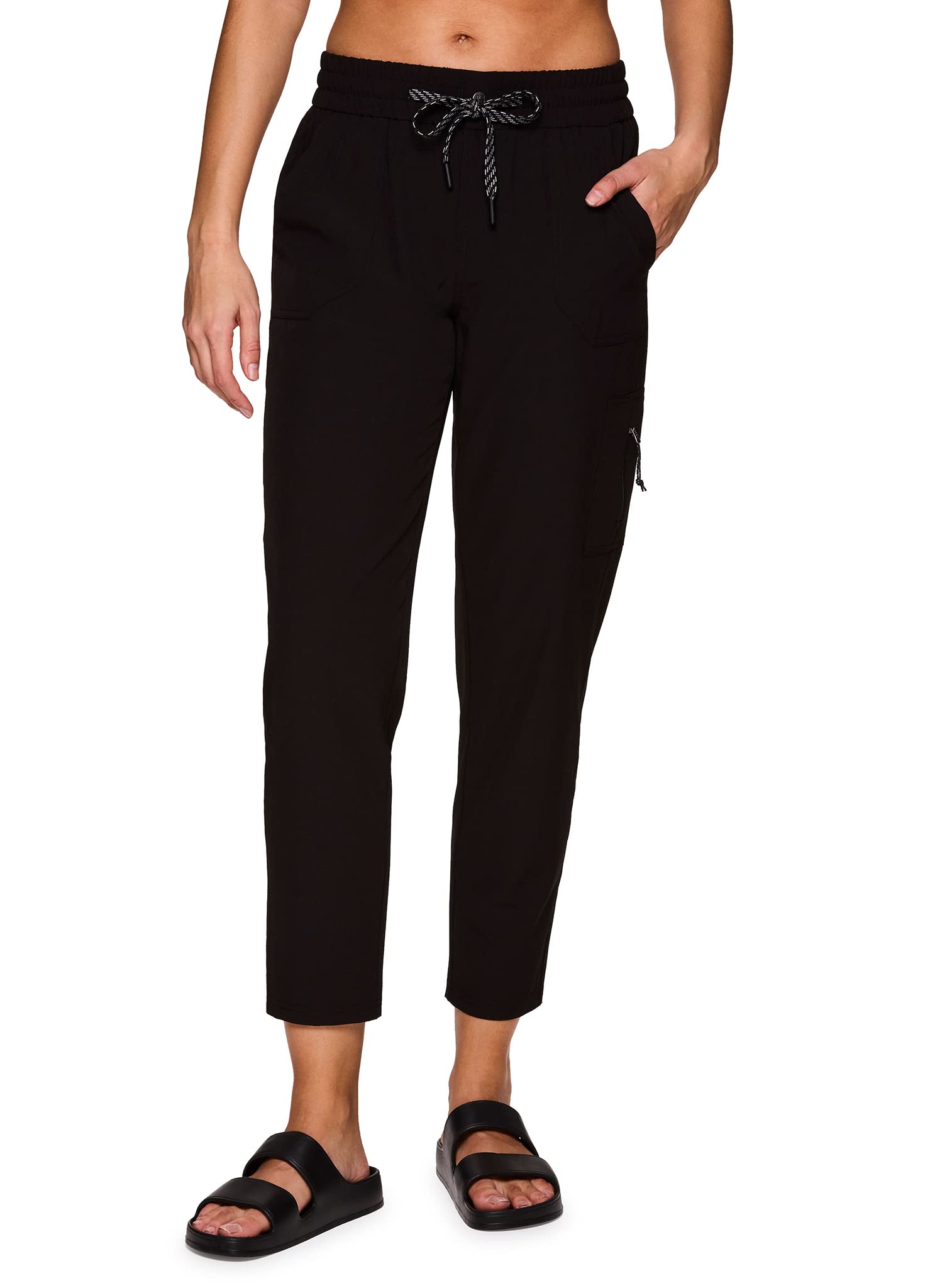Avalanche Women's Ripstop Pant with UPF 50 Protection Everyday Hiking Ankle Pant with Pockets Quick Drying Pant for Hiking, Golf, Travel Black M