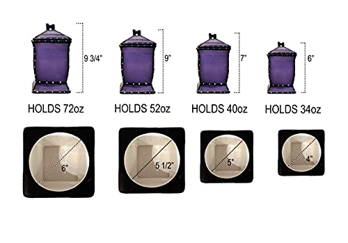 Tuscany Pistachio Green, Ruffle 4-Piece Canister Set, Your Choice of color by ACK (PURPLE)