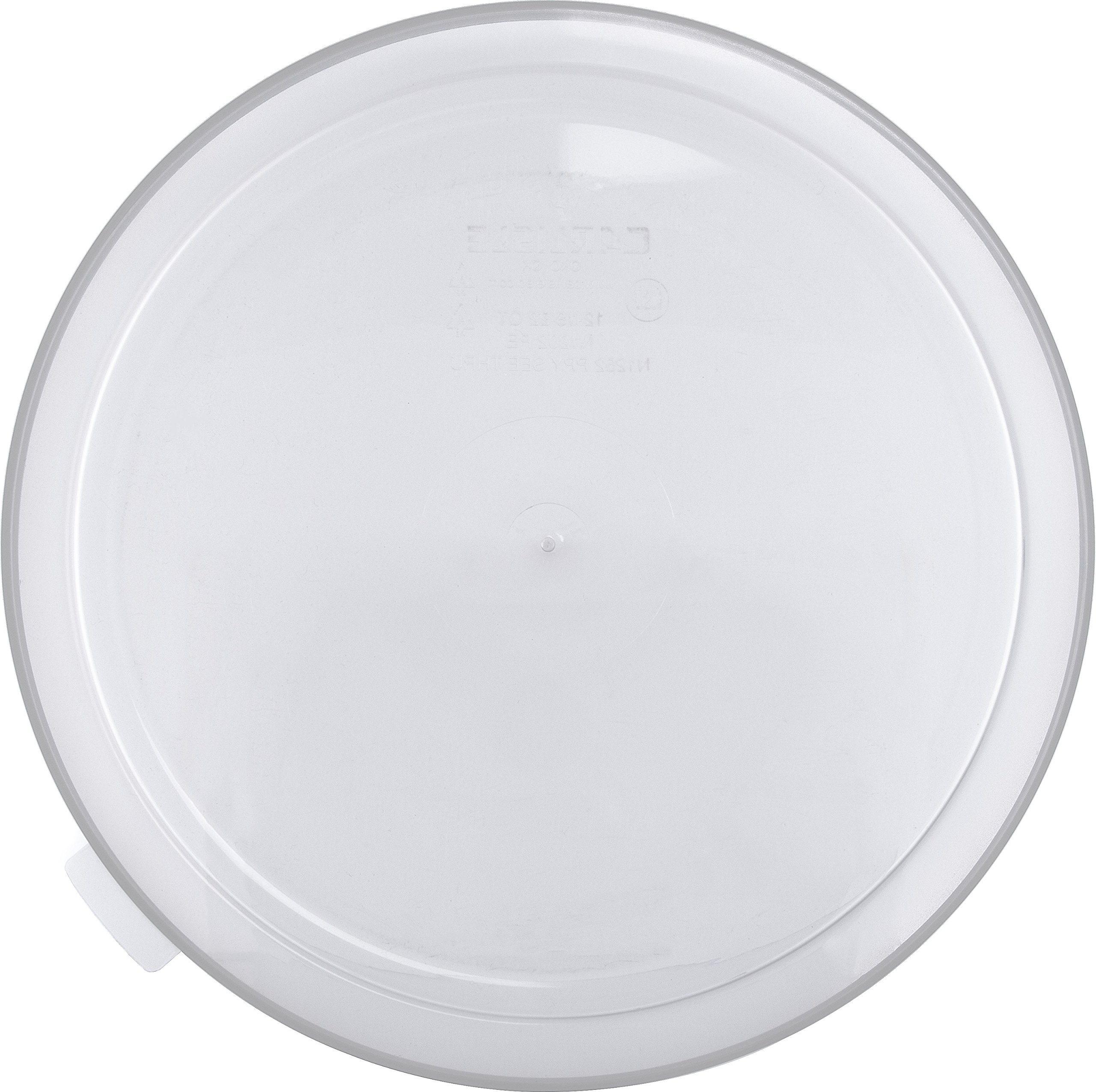 Carlisle FoodService Products Bain Marie Food Storage Container Lid for Kitchens, Restaurants, Catering, Plastic, 12 To 22 Quarts, Clear, (Pack of 6)