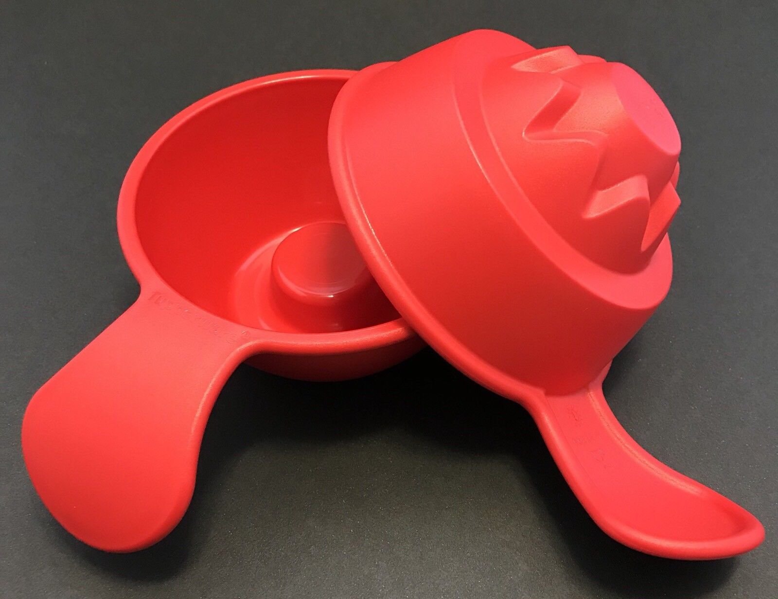 Tupperware Set of 2 Fun Server Rice or Jello Molds Red