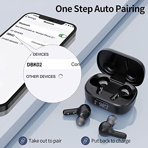 MOZOTER Bluetooth 5.3 Wireless Earbuds,Deep Bass Loud Sound Clear Call Noise Cancelling with 4 Microphones in-Ear Headphones with Wireless Charging Case Compatible for iPhone Android,Workout