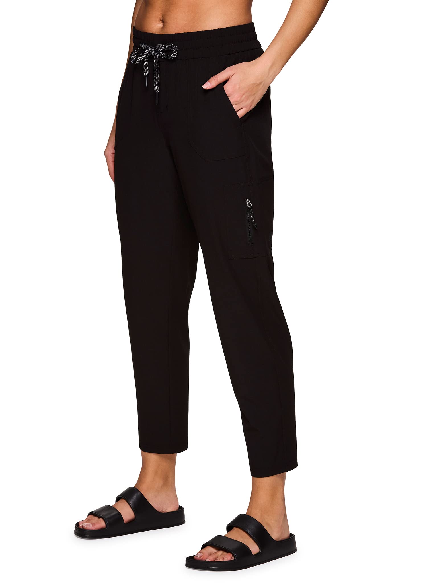 Avalanche Women's Ripstop Pant with UPF 50 Protection Everyday Hiking Ankle Pant with Pockets Quick Drying Pant for Hiking, Golf, Travel Black M