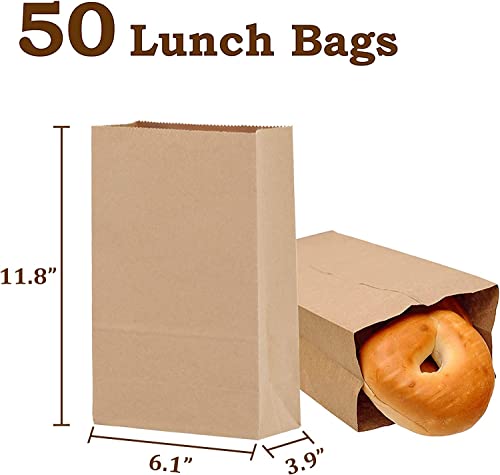 Paper Lunch Bags Brown Paper Lunch Bags Brown Paper Bags Bulk for Small Business (30 PIECE-4LB)