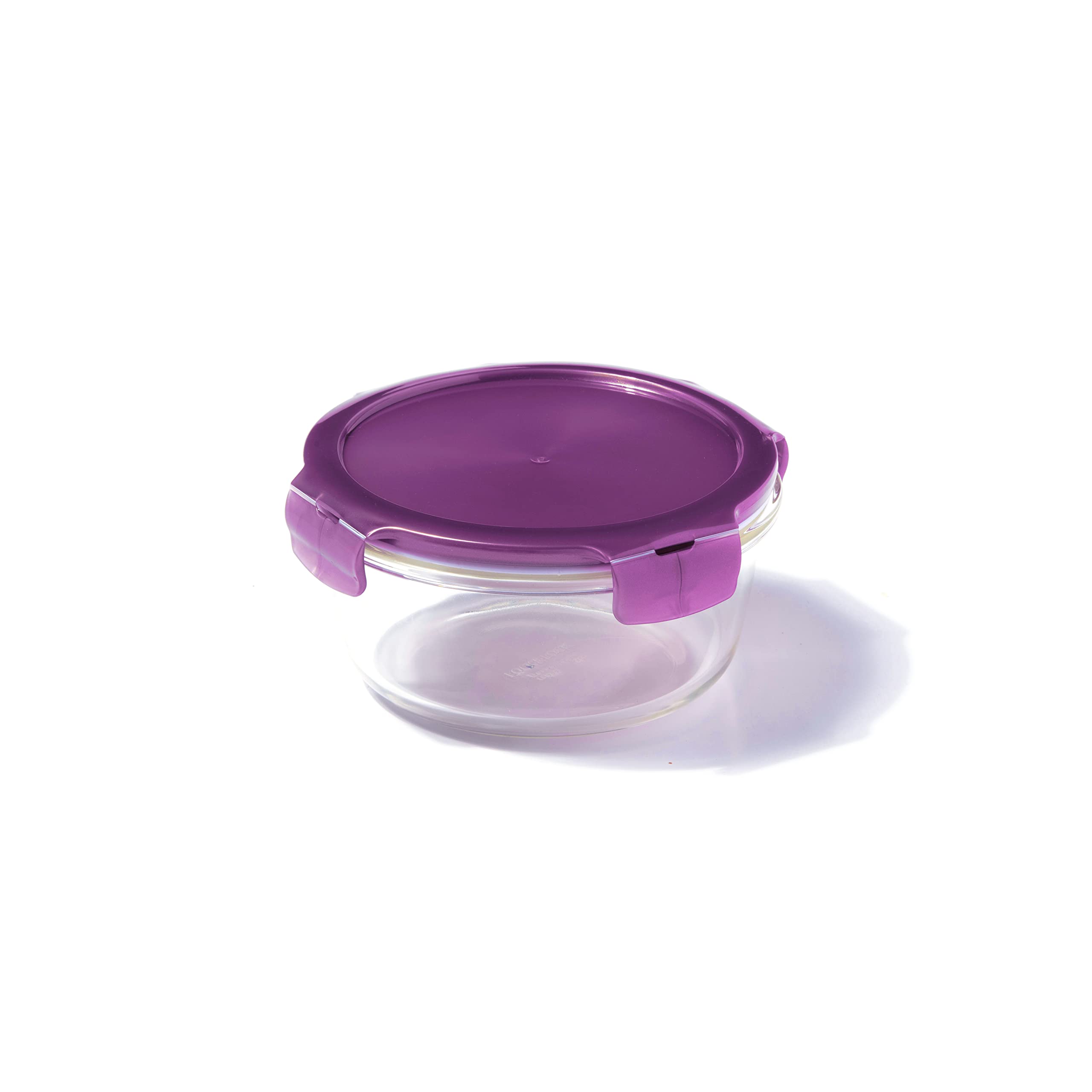 LOCK & LOCK Purely Better Glass Food Storage Container with Lid, 22 Ounce, Clear