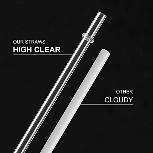 24 Pcs, Highly Clear Reusable Straws with 4 Straw Brushes, 10.5 in Long Hard Plastic Drinking Straws, Transparent Replacement Straws for 16OZ-32 OZ Tumblers, Cups, Jars, YETI, Starbucks - BPA FREE