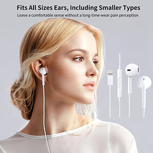 Wired Headphones Earbuds, Ear Buds with Built-in Mic and Headphone Jack Cable Corded Ear Phones Compatible with iPhone 14/13/12 Pro/Se/11 Pro/X/8 Plus/7 Plus, 2 Packs(Apple MFi Certified)