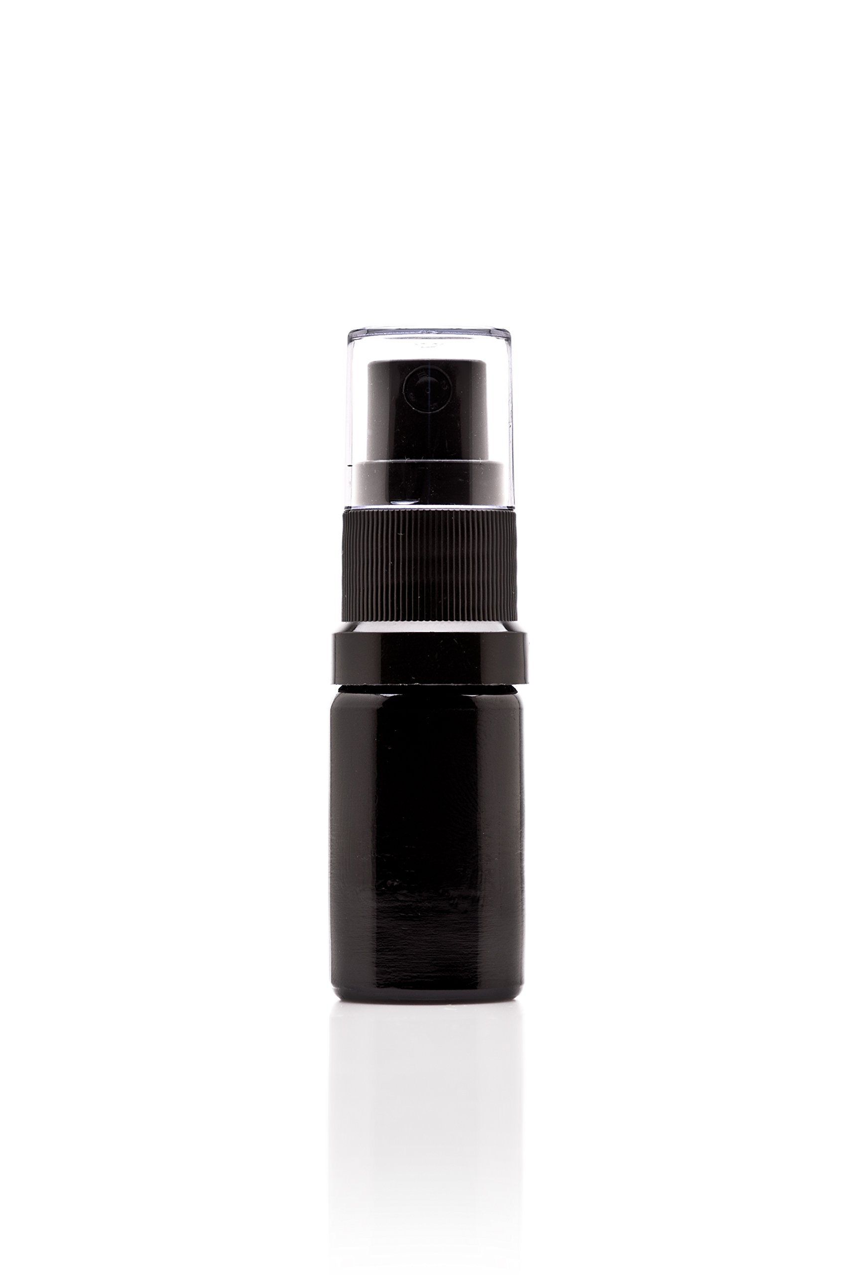 Infinity Jars 5 Ml (.17 fl oz) Black Ultraviolet Glass Fine Mist Spray Bottle Cleaning Products Refillable Containers Homemade Perfume Blends Room, Sprays Bath Beauty Hair, Screw Top Bottles