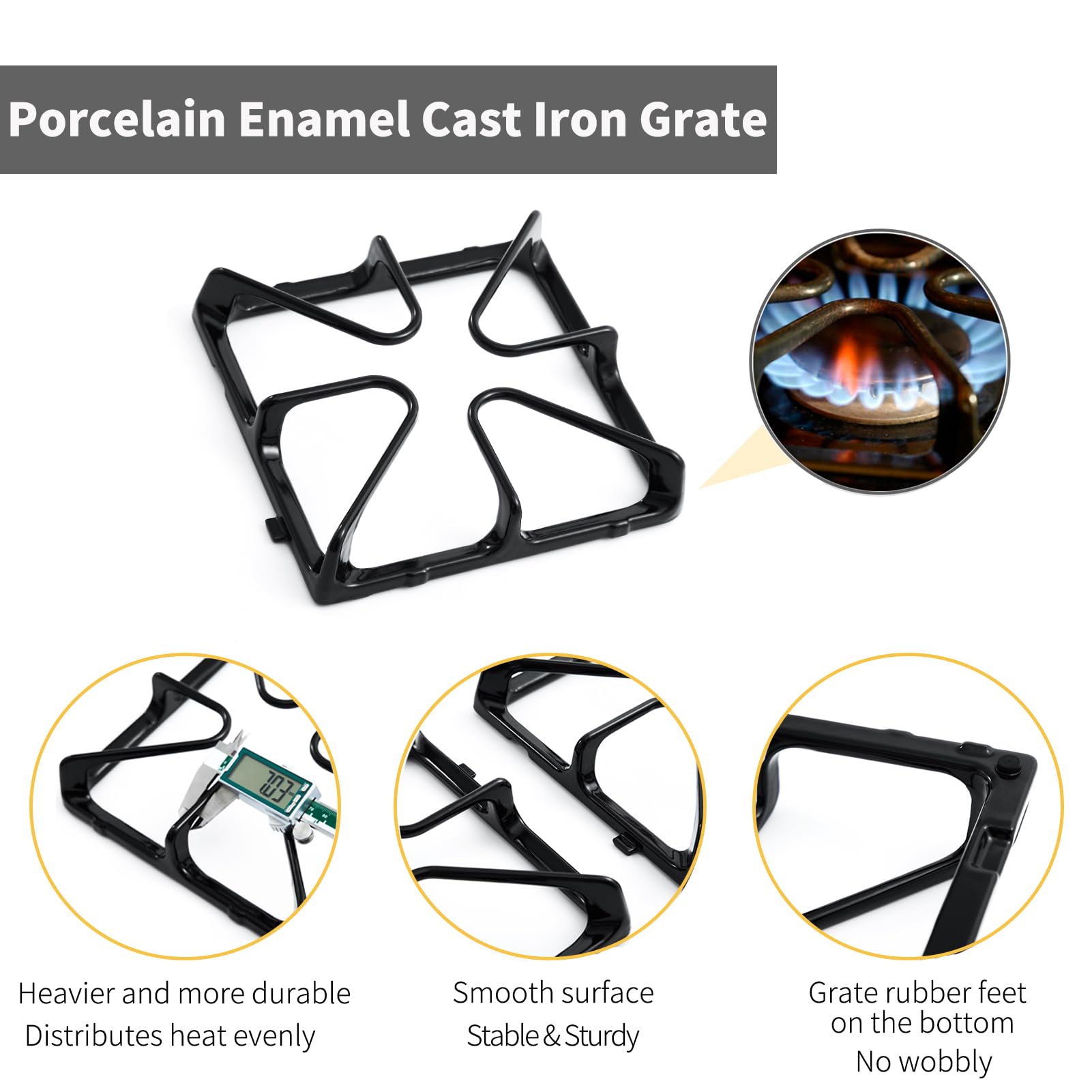 WB31K10034 Grate Replacement Parts For GE Burner Grate Stove Parts General Electric Gas Range Parts Stove Surface Top Grate Cast Iron Rack 4 Pack