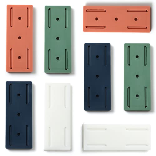 8 Pcs Adhesive Punch-Free Socket Holder,Self-Adhesive Desktop Socket Fixer, Cable Management Punch Free Surge Protector, Desktop Mobile Plug-in Socket Fixer Bracket Stand
