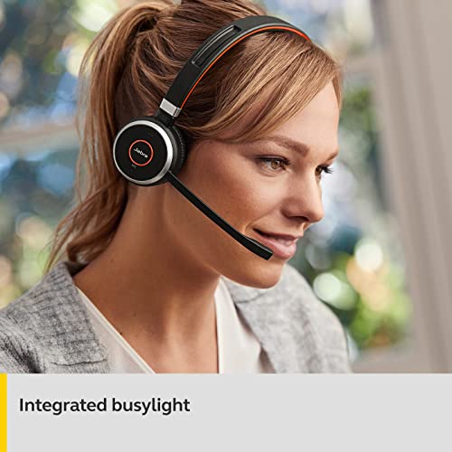 Jabra Evolve 65 MS Wireless Headset, Stereo – Includes Link 370 USB Adapter – Bluetooth Headset with Industry-Leading Wireless Performance, Advanced Noise-Cancelling Microphone, All Day Battery