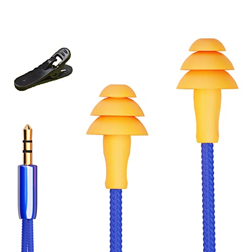Work Earplug Headphones, Noise isolating Earbuds Earphones for Noise Reduction Motorcycle Riding Construction Work – Orange