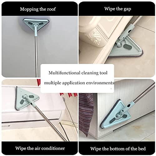 Multi-purpose 360° Rotatable Adjustable Cleaning Mop, Long Handle 25 Cm Microfiber Dust-Mop for Wall, Tile, Laminate and Baseboard Cleaner, Home Accessories Gifts for Mom