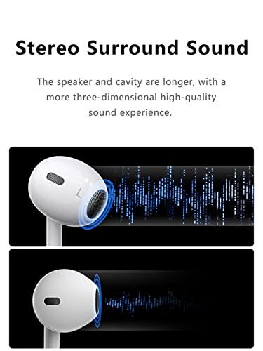 【Apple MFi Certified】 iPhone Lightning Earbuds Headphones Earphone Headset Built-in Microphone & Volume Control Compatible with Apple iPhone 14/13/12/11 Pro Max Xs/XR/X/7/8 Plus iPad Pro