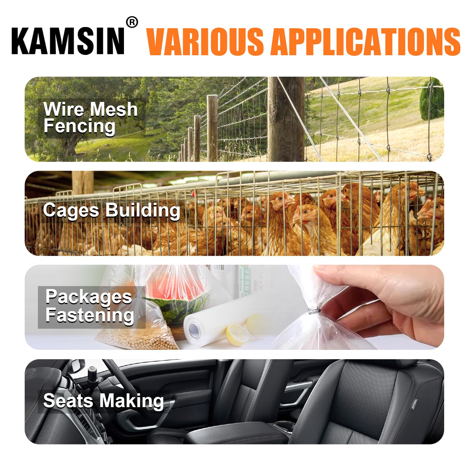 Kamsin K-SC7E 15 Gauge Pneumatic Hog Ring Gun 3/4-Inch Crown Long Nose Air Power C Ring Gun, 7-8mm Closure Diameter Hog Ring Stapler, C Ring Stapler Fencing Tool for Spring Mattress, Cages, Car Seat