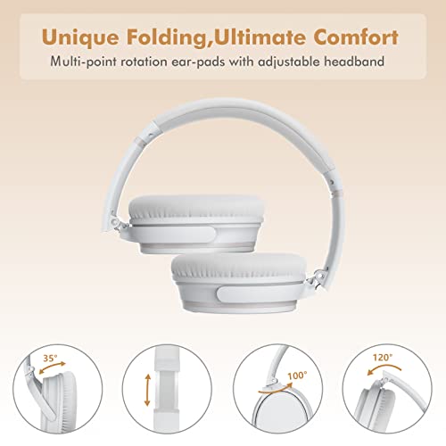 Srhythm NC25 Active Noise Cancelling Headphones Bluetooth 5.3,ANC Stereo Headset Over-Ear with Hi-Fi,Mic,50H Playtime,Voice Assistant,Low Latency Game Mode