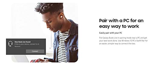 Samsung Galaxy Buds Live ANC TWS Wireless Bluetooth 5.0 Earbuds for iOS & Android, 12mm Drivers, International Model - SM-R180 (Buds Only, Mystic Blue (Limited Edition))