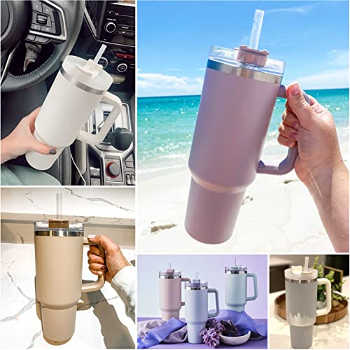 AIERSA 6 Pack Replacement Straws Compatible Stanley 40oz Tumbler,Plastic Clear Reusable Straw for Stanley Adventure Quencher Travel Tumbler,Long Straws with Cleaning Brush for Stanley Cup Accessories