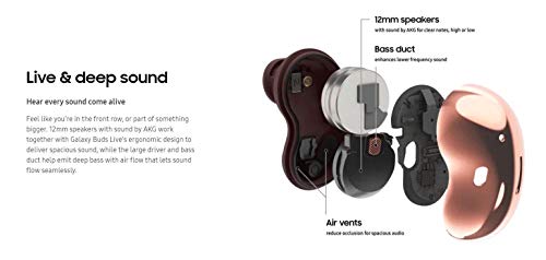 Samsung Galaxy Buds Live ANC TWS Wireless Bluetooth 5.0 Earbuds for iOS & Android, 12mm Drivers, International Model - SM-R180 (Buds Only, Mystic Blue (Limited Edition))