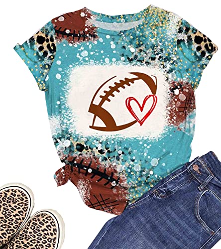 SECETKET Women Baseball Heart T-Shirt Cute Heart Stripe Graphic O-Neck Casual Tee Shirts Casual(P5,M)