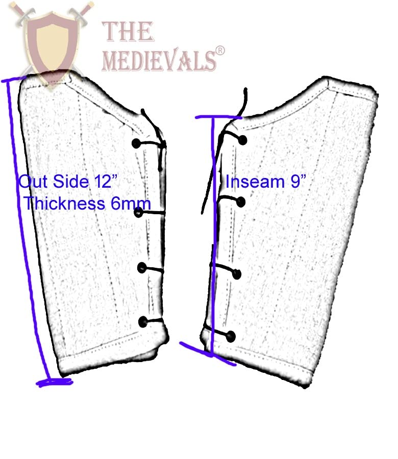 THE MEDIEVALS Thick Cotton Bracer Bandages Buckles BRACERS Black