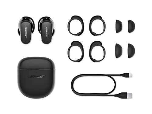 NEW Bose QuietComfort Earbuds II, Wireless, Bluetooth, World’s Best Noise Cancelling In-Ear Headphones with Personalized Noise Cancellation & Sound, Triple Black (Renewed)