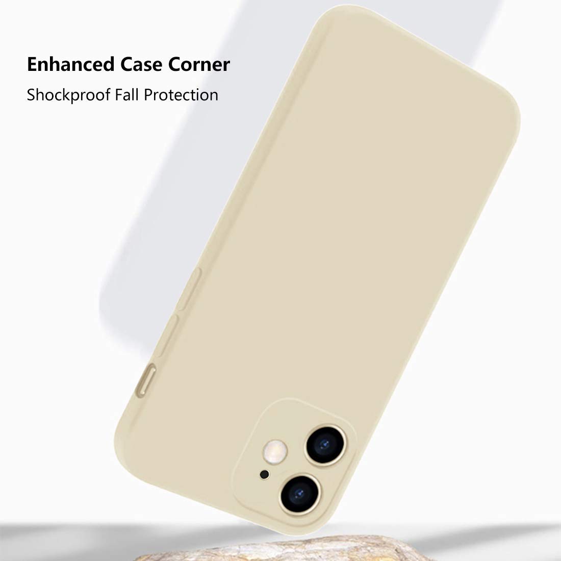 Liquid Silicone Case Compatible with iPhone 12 Mini 5.4", Anti Scratch & Fingerprint, Microfiber Liner Shockproof Full Body Covered Slim Soft Gel Rubber Enhanced Camera & Screen Drop Protection, Blue