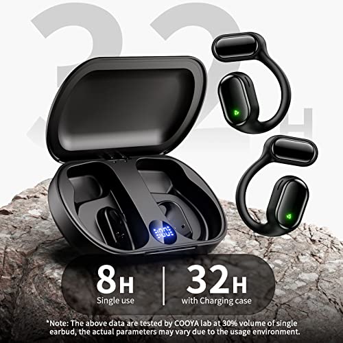 COOYA Open Ear Wireless Earbuds for Samsung Galaxy S23 Ultra S22 A53 Bluetooth 5.3 Headphones Dual 16mm Dynamic Drivers 32H Playtime IPX5 Waterproof Sport Headsets for iPhone 14 Pro Max 13 Pixel 7 6a