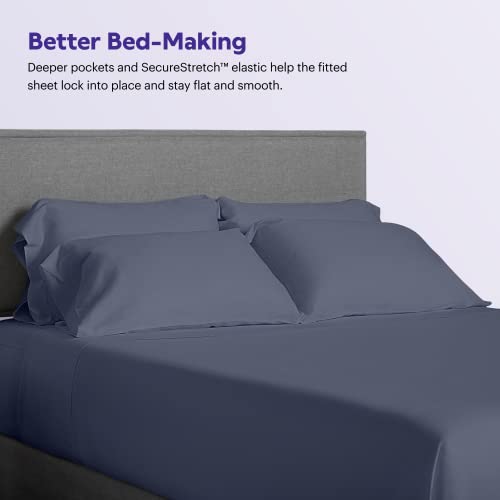 Navy Complete Comfort Sheets, Queen, Purple Mattress Sheets, Cotton Sheets, Dusky Navy, Dark Blue
