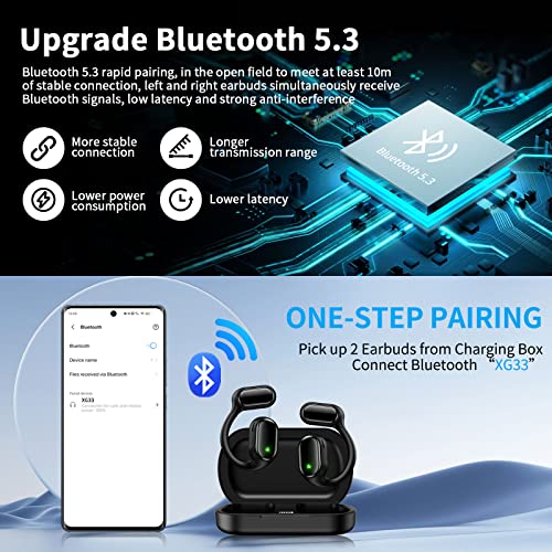 COOYA Open Ear Wireless Earbuds for Samsung Galaxy S23 Ultra S22 A53 Bluetooth 5.3 Headphones Dual 16mm Dynamic Drivers 32H Playtime IPX5 Waterproof Sport Headsets for iPhone 14 Pro Max 13 Pixel 7 6a