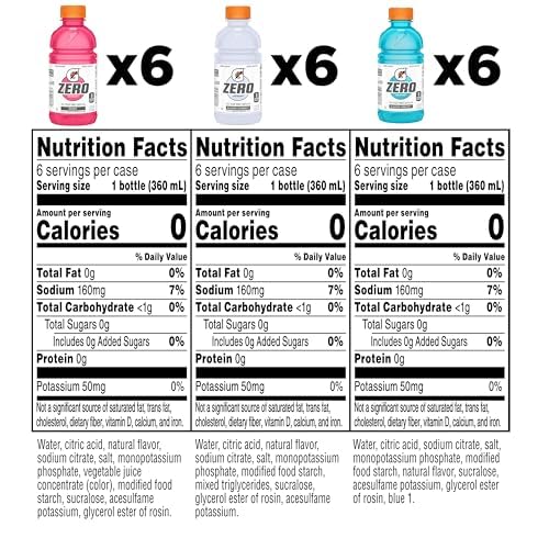Gatorade Zero Flavor Variety Pack, 12 Fl Oz Bottles, 18 Pack