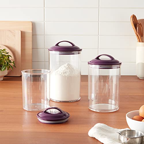 Calypso Basics by Reston Lloyd Acrylic Storage Canisters, Set of 3, Plum