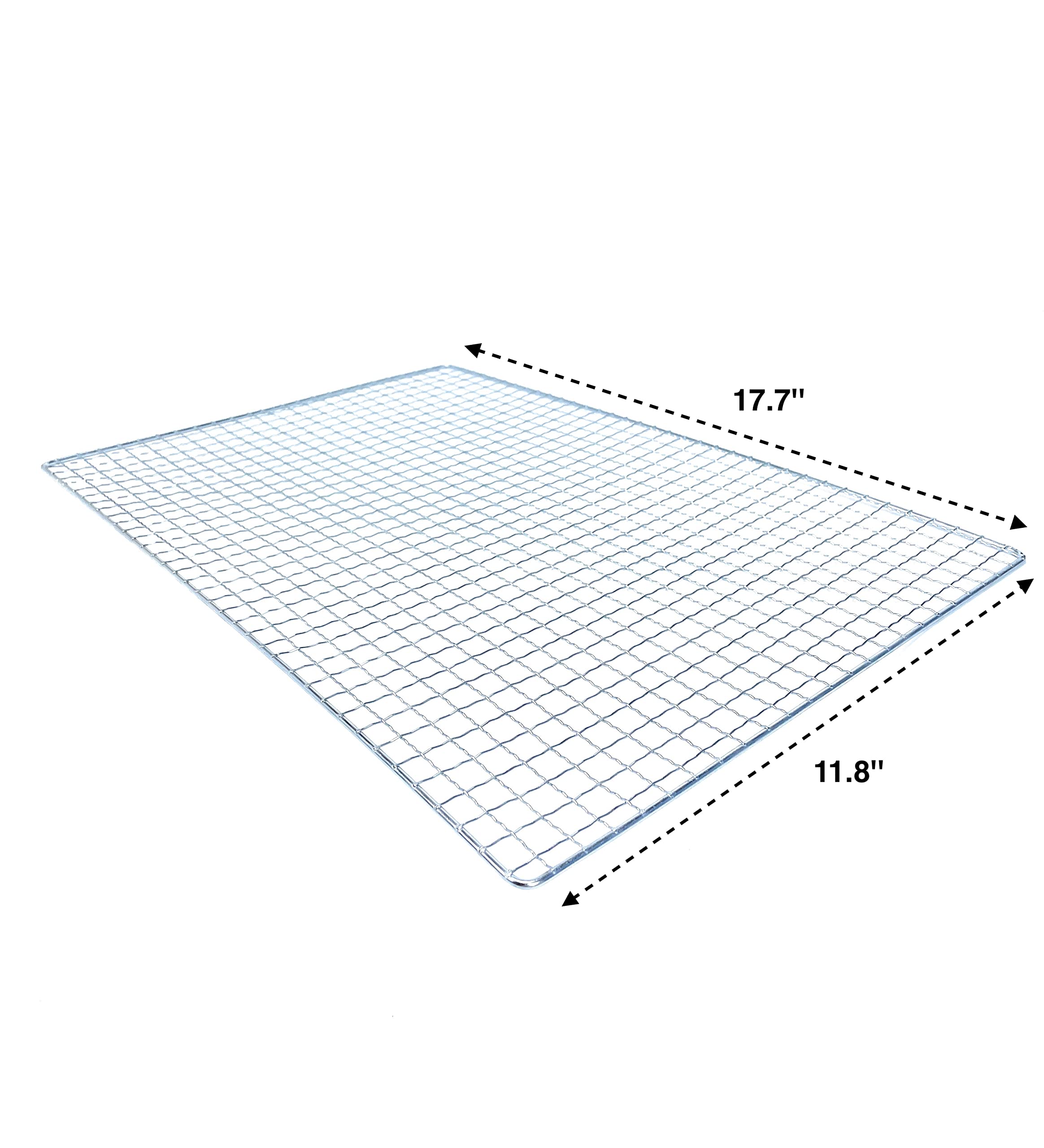 portable campfire barbecue grill wire mesh rack mat grate for stove charcoal, Rectangular, 17.7 inch , Stainless steel color