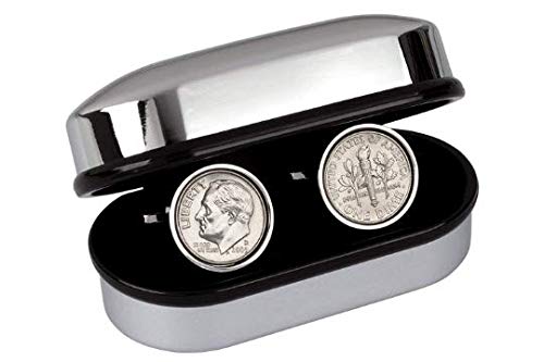 Worldcoincufflinks Rhodium Plated Birthday/Anniversary For Men 1973 Genuine in Silver Box