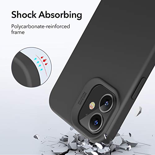 ESR Cloud Series Designed for iPhone Mini Case, Liquid Silicone Rubber Case [Comfortable Grip] [Screen & Camera Protection] [Velvety-Soft Lining] [Shock-Absorbing] for iPhone 2020, 5.4" ?Black