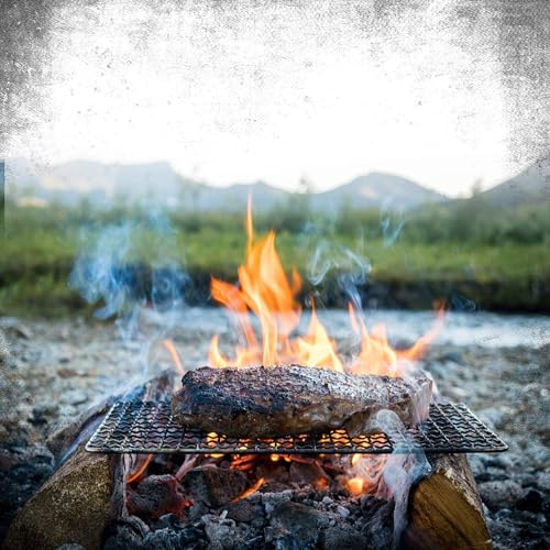 ITTA 2 Pack 15.7 x 10 inch Stainless Steel Campfire Grill Mesh BBQ Cooking Grate Bushcraft Fireplace with a Carry Bag, Lightweight and easy to Clean Perfect for Outdoor Backpacking Camping Hiking