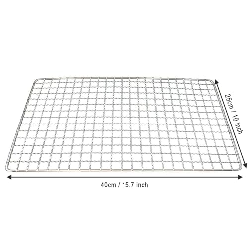 ITTA 2 Pack 15.7 x 10 inch Stainless Steel Campfire Grill Mesh BBQ Cooking Grate Bushcraft Fireplace with a Carry Bag, Lightweight and easy to Clean Perfect for Outdoor Backpacking Camping Hiking