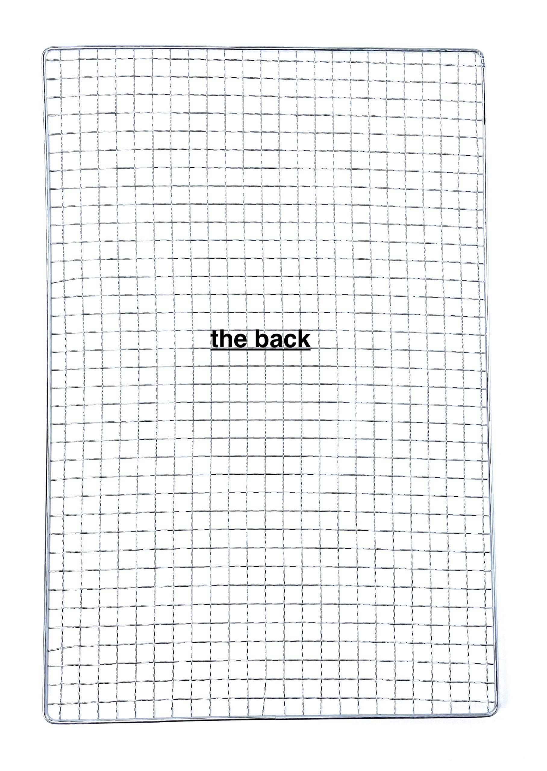 portable campfire barbecue grill wire mesh rack mat grate for stove charcoal, Rectangular, 17.7 inch , Stainless steel color