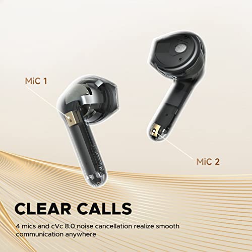 SoundPEATS Wireless Earbuds Air3 Deluxe Bluetooth 5.2 Earphones with QCC3040 aptX-Adaptive, TrueWireless Mirroring, 4 Microphones and CVC 8.0 for Clear Calls, 14.2mm Driver, Total 22Hrs, App Support