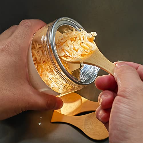HYMAOME 4pcs Wooden Tea Spoons Little Salt Scoop Small Natural Wood Spice Jars Spoon for Scooping Jam/Ice Cream/Honey/Coffee/Sugar/Butter