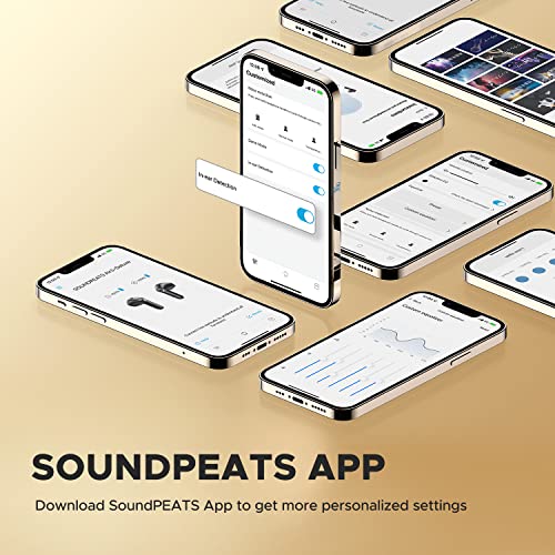 SoundPEATS Wireless Earbuds Air3 Deluxe Bluetooth 5.2 Earphones with QCC3040 aptX-Adaptive, TrueWireless Mirroring, 4 Microphones and CVC 8.0 for Clear Calls, 14.2mm Driver, Total 22Hrs, App Support