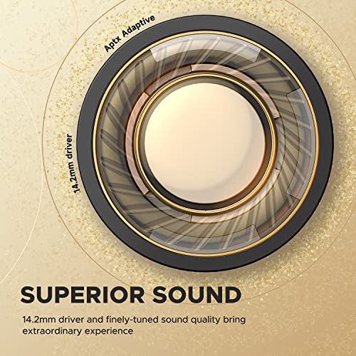 SoundPEATS Wireless Earbuds Air3 Deluxe Bluetooth 5.2 Earphones with QCC3040 aptX-Adaptive, TrueWireless Mirroring, 4 Microphones and CVC 8.0 for Clear Calls, 14.2mm Driver, Total 22Hrs, App Support