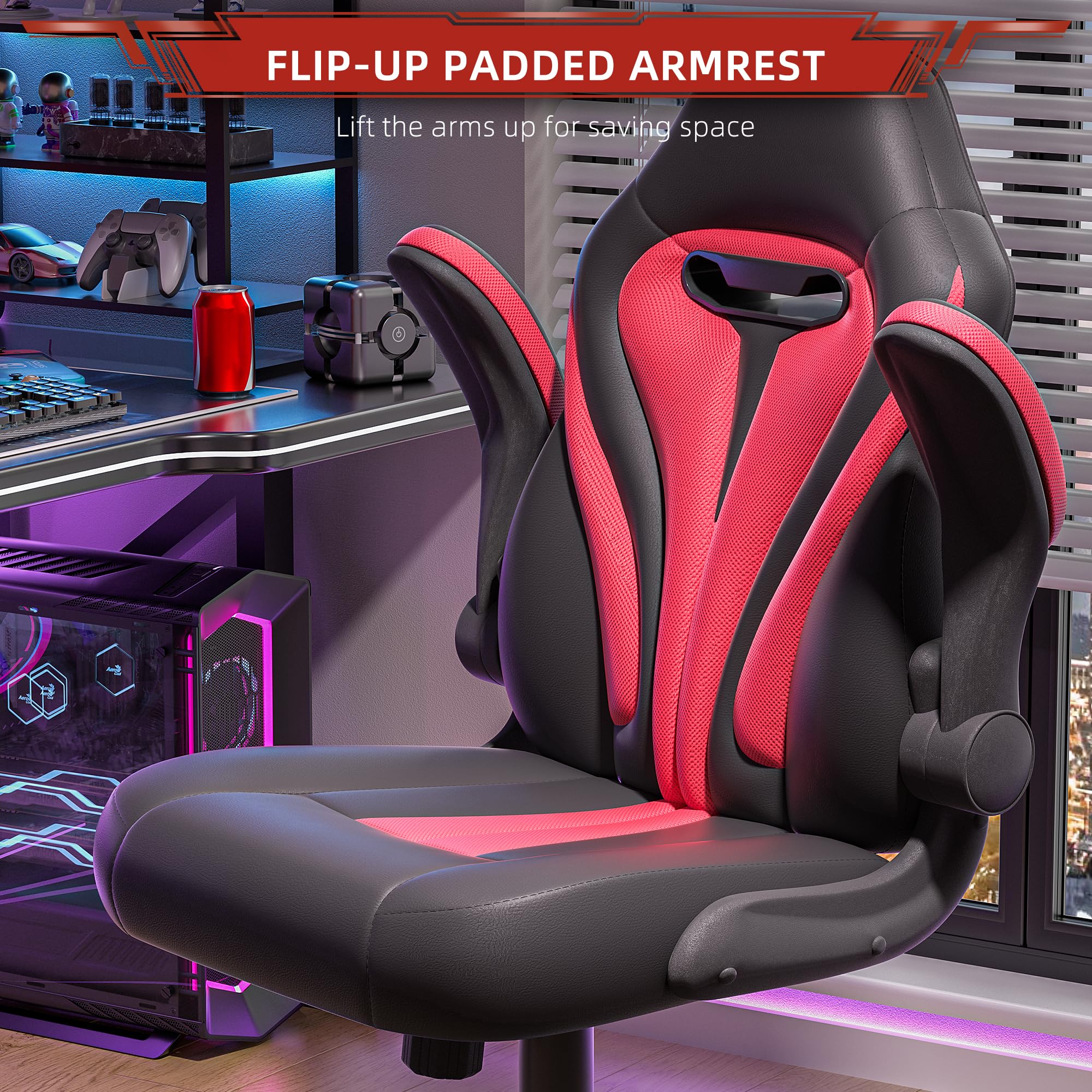 SeekFancy Gaming Cair Set of 2, Computer Gaming Chair Video Game Chairs for Teens Adults, Ergonomic Gaming Chair High Back Cheap Computer Office Chair, Black Silla PC Gamer Chair