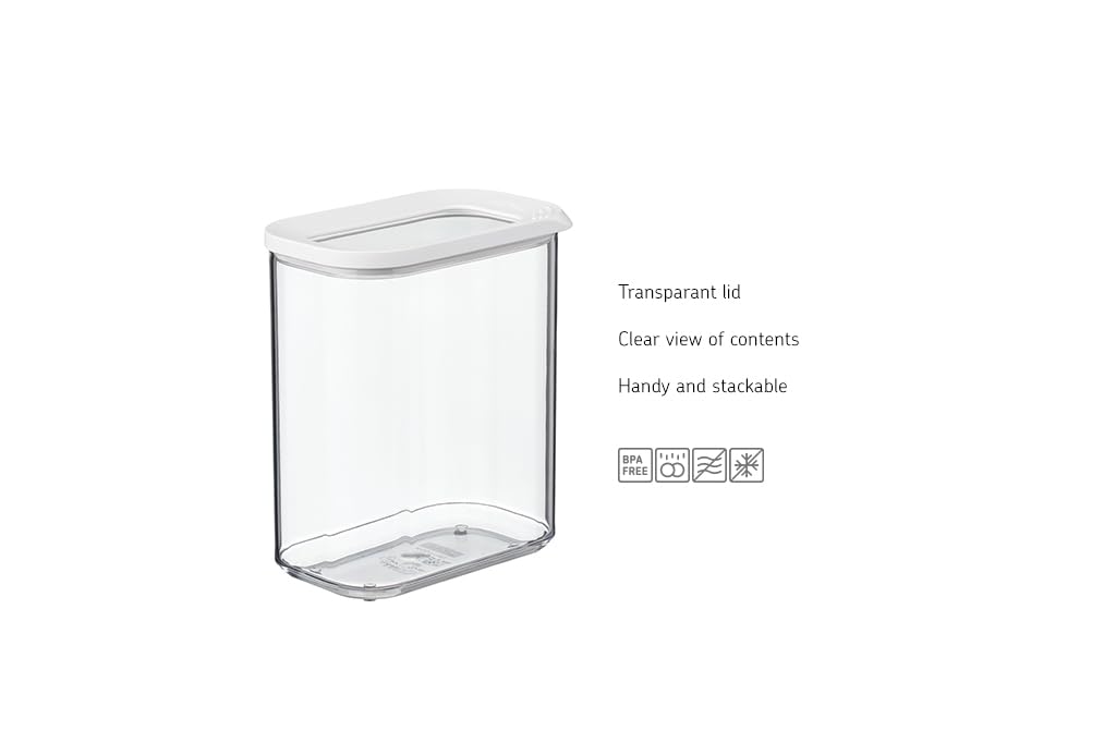 Mepal Modula Transparent Food Storage Container | 15oz/450ml | Perfect for Dry Goods | Dishwasher Safe | White Framed Lid | BPA Free | Made in Holland