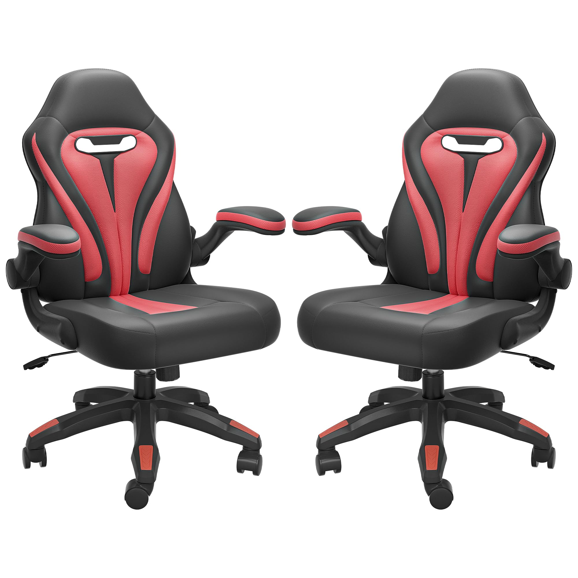 SeekFancy Gaming Cair Set of 2, Computer Gaming Chair Video Game Chairs for Teens Adults, Ergonomic Gaming Chair High Back Cheap Computer Office Chair, Black Silla PC Gamer Chair