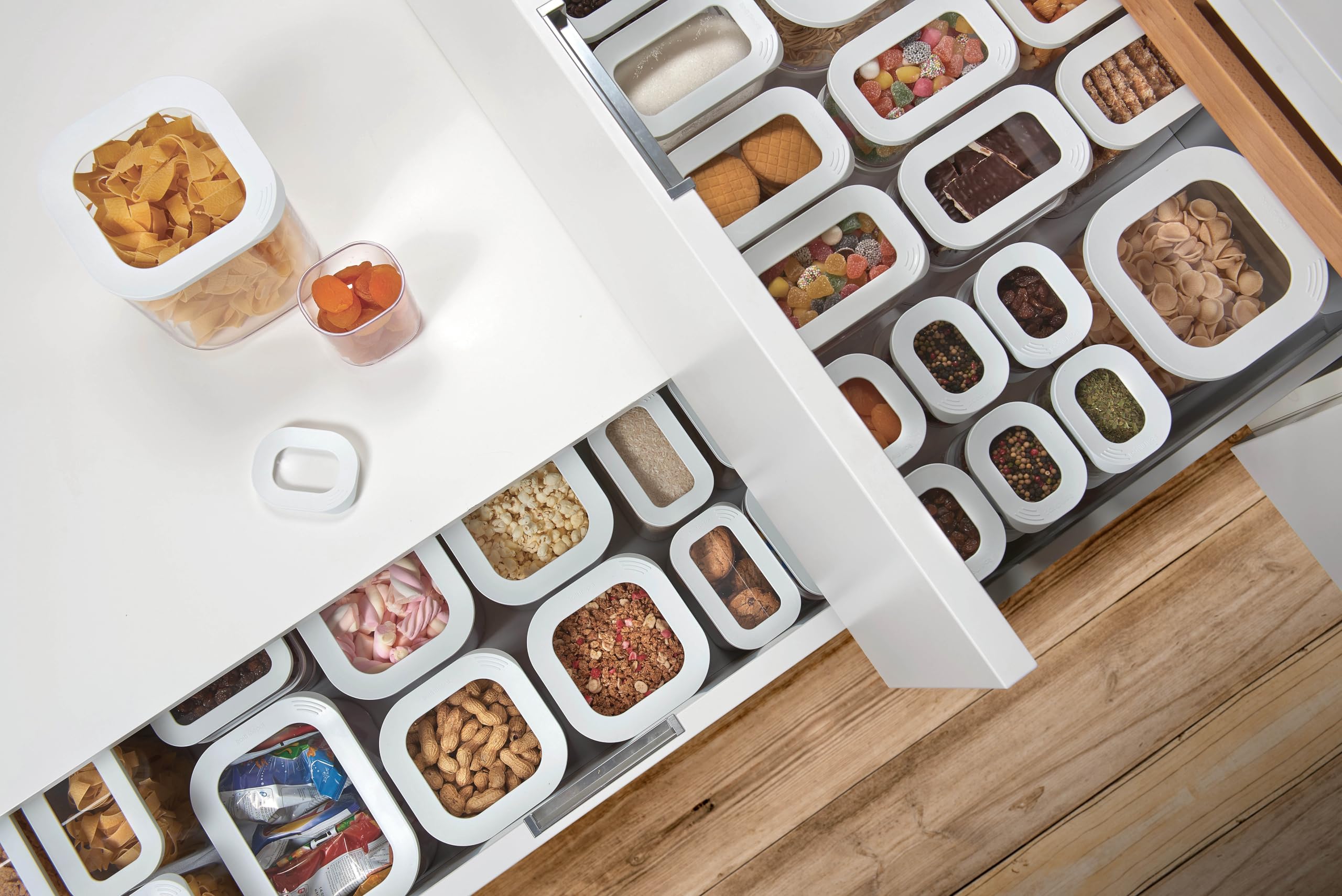 Mepal Modula Transparent Food Storage Container | 15oz/450ml | Perfect for Dry Goods | Dishwasher Safe | White Framed Lid | BPA Free | Made in Holland