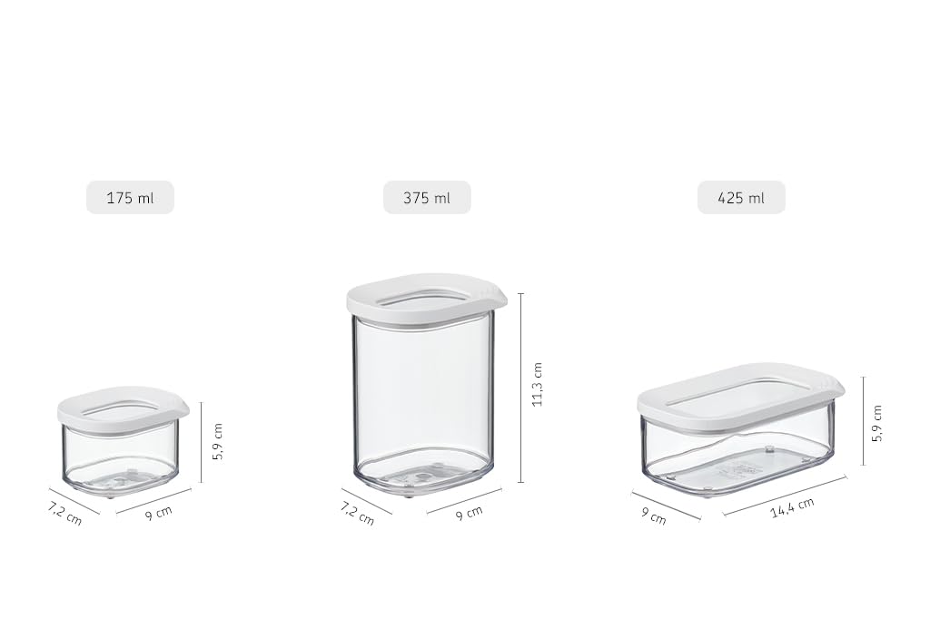 Mepal Modula Transparent Food Storage Container | 15oz/450ml | Perfect for Dry Goods | Dishwasher Safe | White Framed Lid | BPA Free | Made in Holland