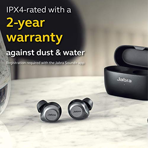 Jabra Elite 85t True Wireless Bluetooth Earbuds, Titanium Black β Advanced Noise-Cancelling Earbuds with Charging Case (Renewed)