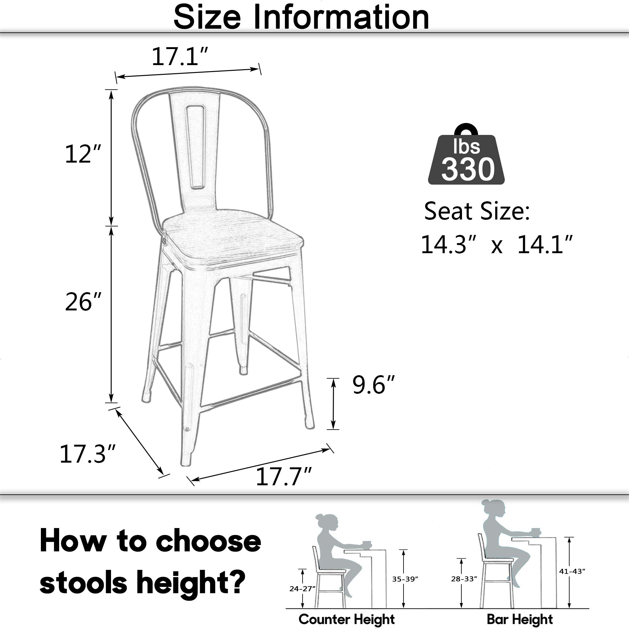 Aklaus Swivel Metal Bar Stools Set of 4 Counter Height Stools Counter Bar Stools with Back Swivel Metal Bar Chairs Wooded Seat 26 Inch Matte Black barstools