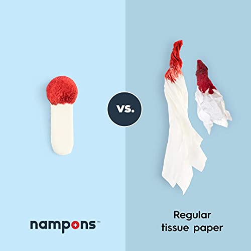 Nampons for Nosebleeds - 6 Nasal Plugs with Clotting Agent to Stop Nosebleeds Fast. Trusted by Doctors, Nurses and First Responders. Safe and Effective for Children, Adults, and Seniors